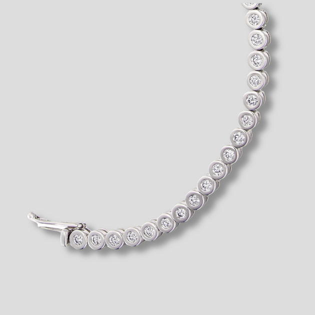 2.00ct Round Rub Over Diamond Tennis Bracelet – FANCI Fine Jewellery