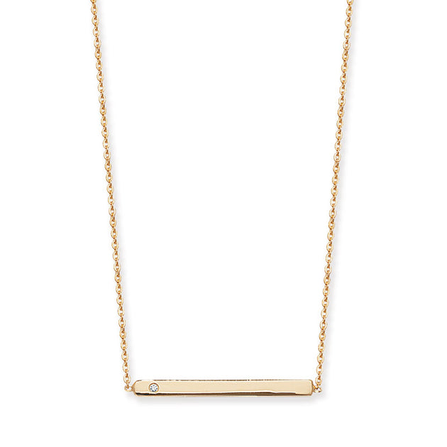 Gold Plated Bar Necklace with CZ – FANCI Fine Jewellery