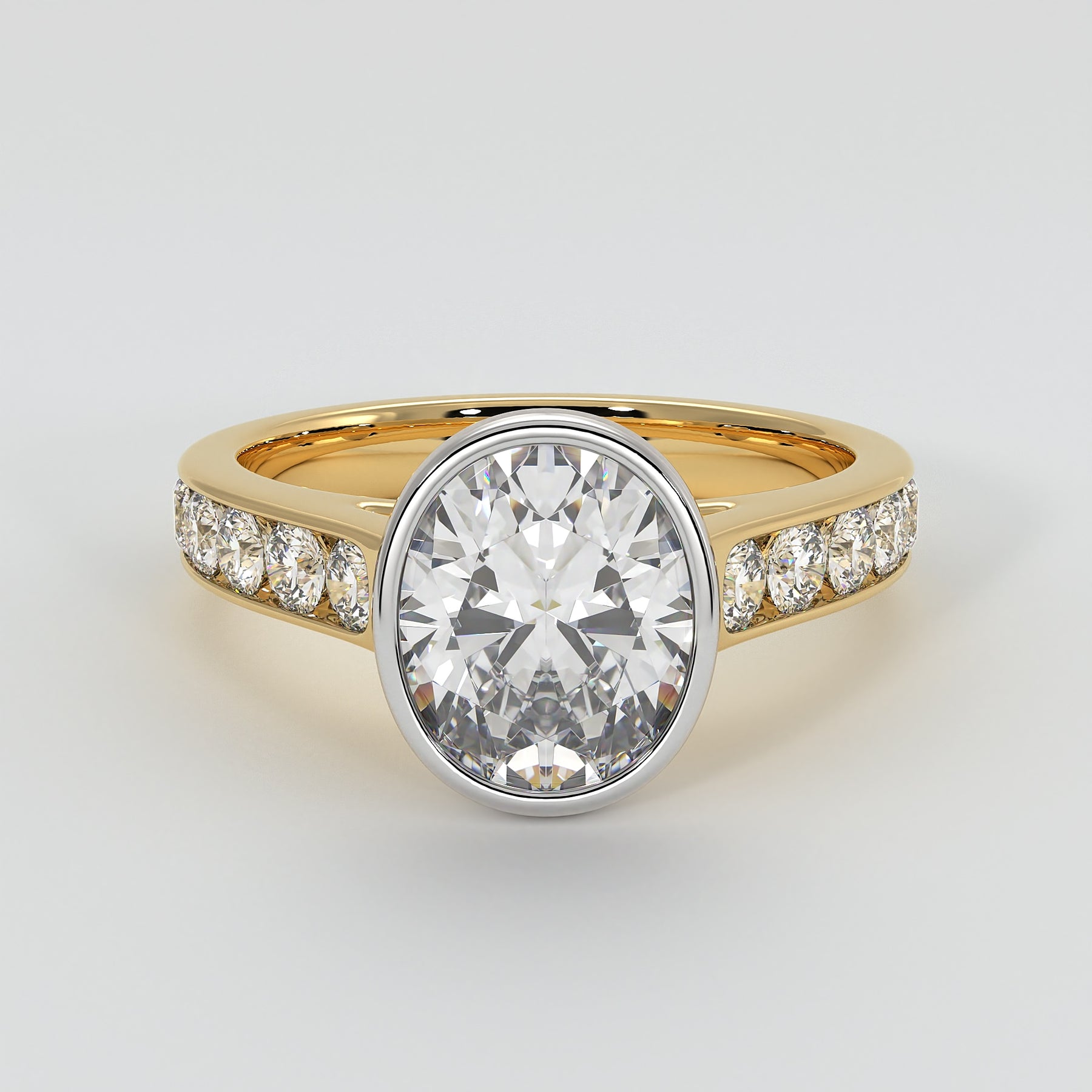 Bezel Set Oval Diamond Engagement Ring – FANCI Fine Jewellery