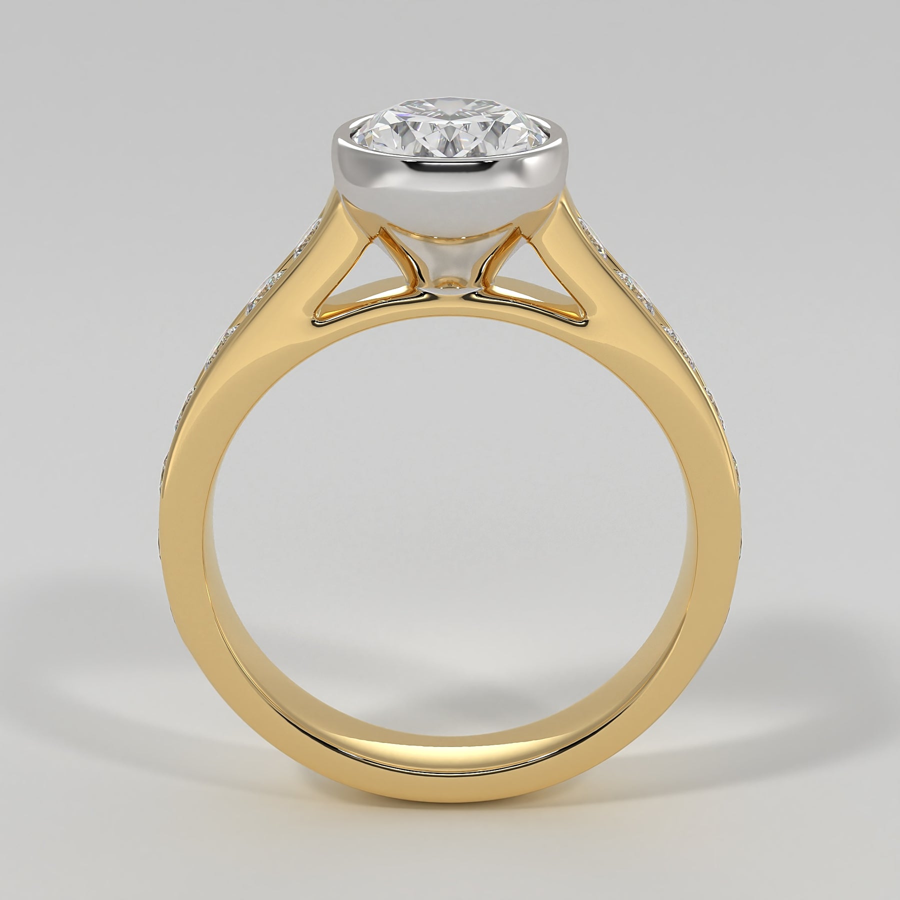 Bezel Set Oval Diamond Engagement Ring – FANCI Fine Jewellery