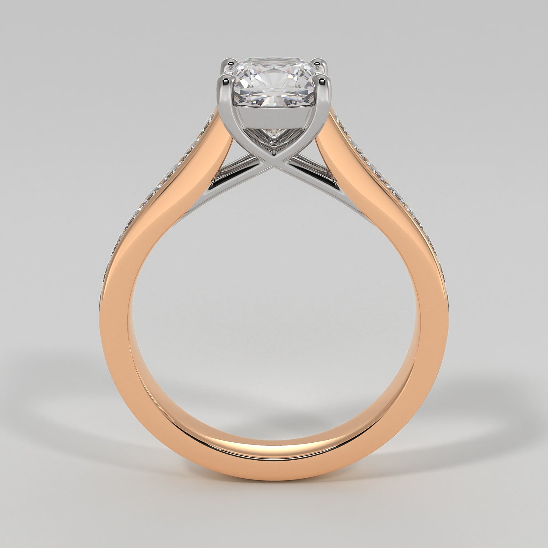 Cushion Cut Diamond Engagement Ring With Shoulder Diamonds – FANCI Fine ...